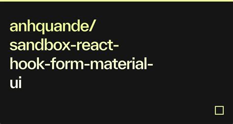 React Hook Form Devtools Examples CodeSandbox
