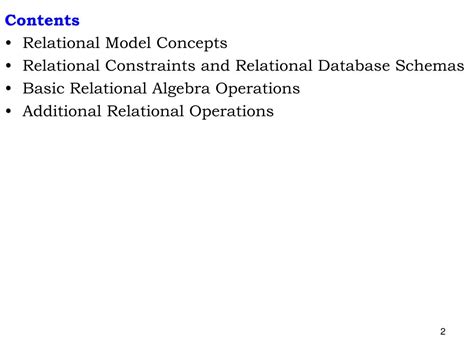 ppt the relational data model relational constraints and the relational algebra powerpoint
