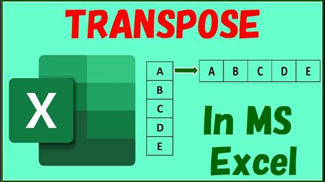 how to transpose data in excel rotate data from vertical to horizontal or vice versa youtube