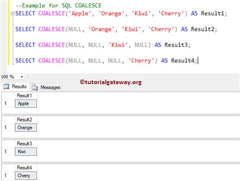 sql coalesce function