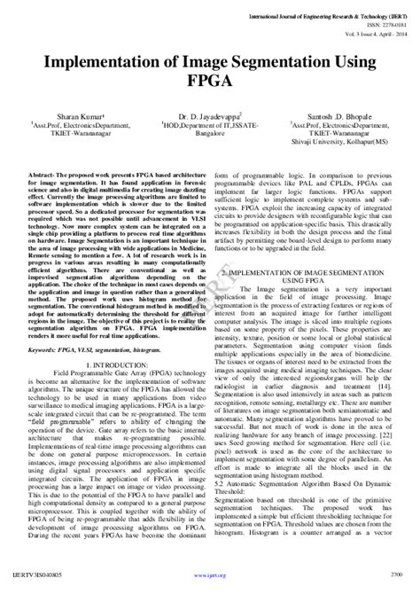 pdf ijert implementation of image segmentation using fpga ijert journal