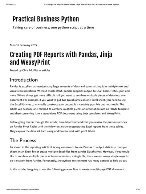 creating pdf reports with pandas jinja and weasyprint practical business python pdf html