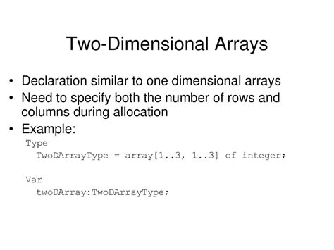 two dimensional arrays ppt download