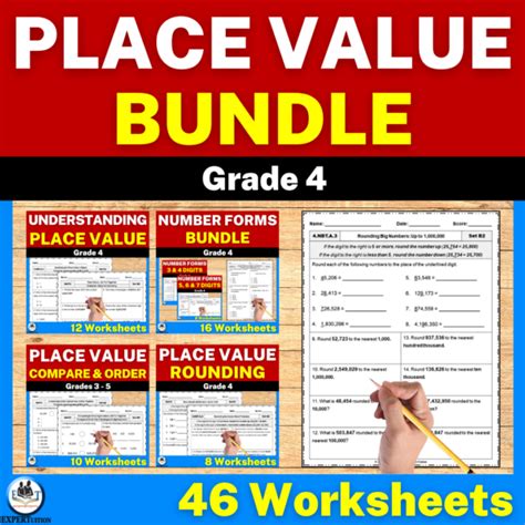 place value number forms compare order and round numbers worksheets bundle made by teachers
