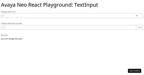 Neo React TextInput Codesandbox