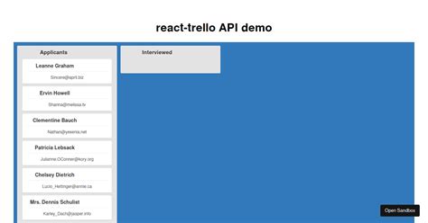 React Trello Example With Json Placeholder Data Codesandbox