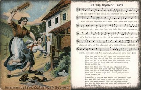 Woman Spanking Man With Large Brush Postcard