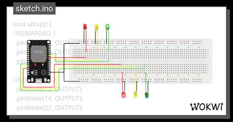 semaforo lab04 wokwi arduino and esp32 simulator