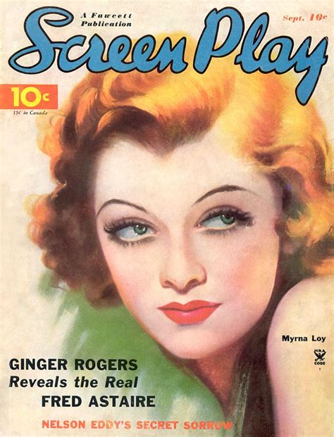 Screen Play Myrna Loy Myrna Loy Magazine Cover Hollywood Pictures