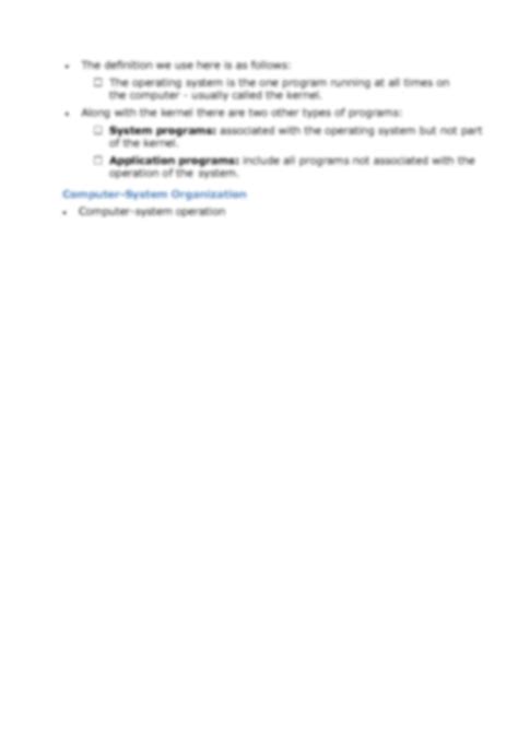 solution what is operating systems computer system organization computer system architecture