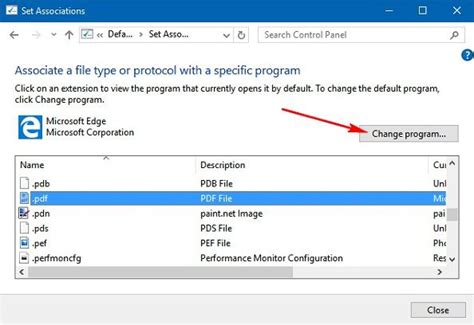 Change Default PDF Viewer In Windows 10