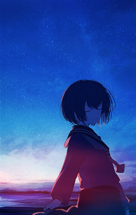 Safebooru 1girl Absurdres Bangs Black Hair Blue Sailor Collar Blue Shirt Closed Eyes Closed