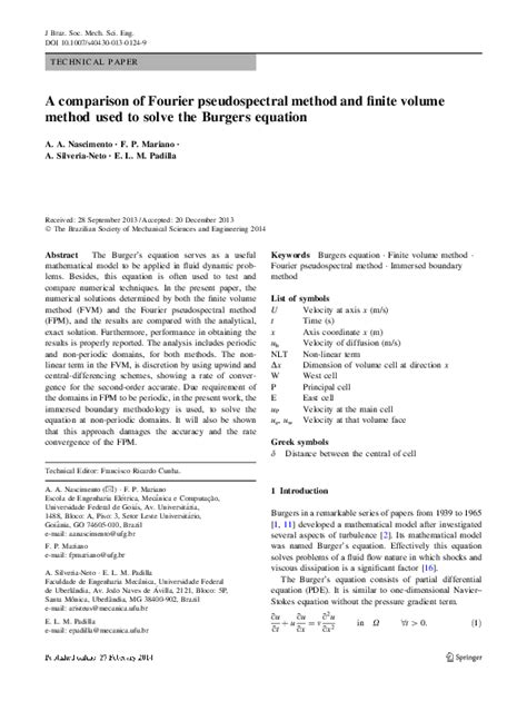pdf a comparison of fourier pseudospectral method and finite volume method used to solve the
