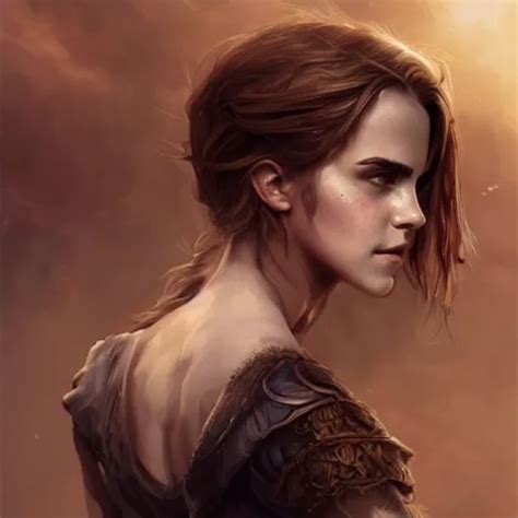 Portrait Of Emma Watson Muscular Upper Body Fantasy Stable