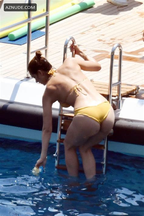 Katharine Mcphee Takes A Dip In The Ocean While Relaxing On A Yacht During Her Honeymoon In