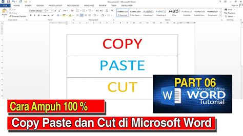 Tutorial Cara Copy Paste Dan Cut Di Microsoft Word Part 6 YouTube