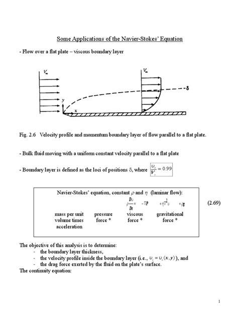some applications of the navier stokes equation d dt p g pdf boundary layer navier