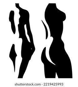 Stylized Vector Illustrations Beautiful Naked Female Stock Vector