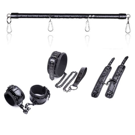 Bondage Fantasy Spreizstange Handschellen Fußfesseln Handfesseln Fesseln Halsband Leine Set T87