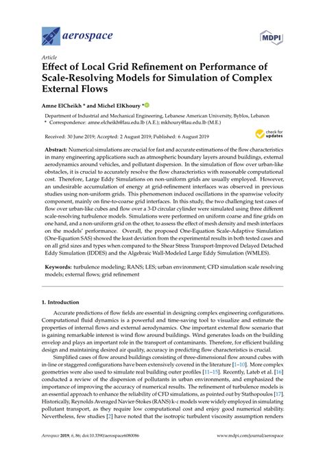 pdf effect of local grid refinement on performance of scale resolving models for simulation of
