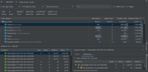Java Why Android Studio Profiler Heap Dump Showing About 7x Overhead