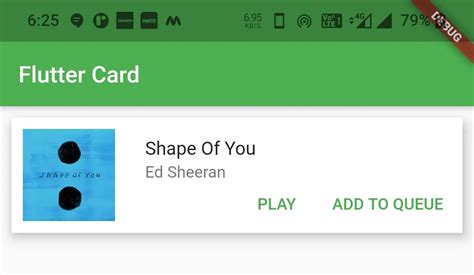 flutter card example output