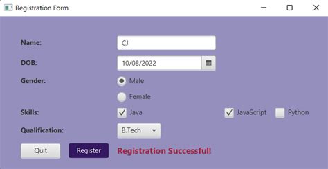 Github Anupamabhay Registration Form Javafx Gui Based Registration