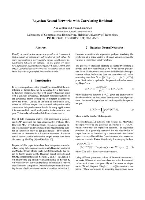 pdf bayesian neural networks with correlating residuals