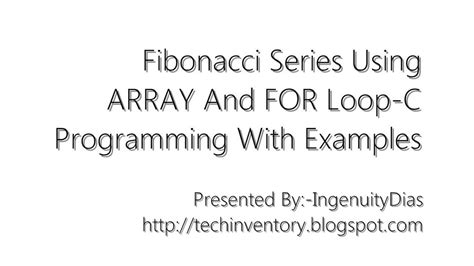 Fibonacci Series Using Array And For Loop C Programming Wi Flickr
