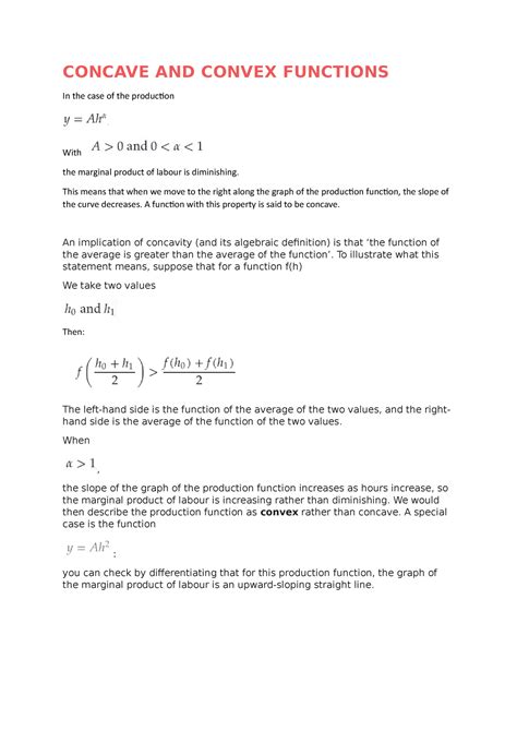 concave and convex functions concave and convex functions in the case of the production with