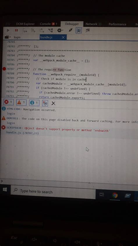 javascript object does not support property or method endswith in ie in react stack overflow
