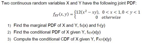 solved two continuous random variables x and y have the