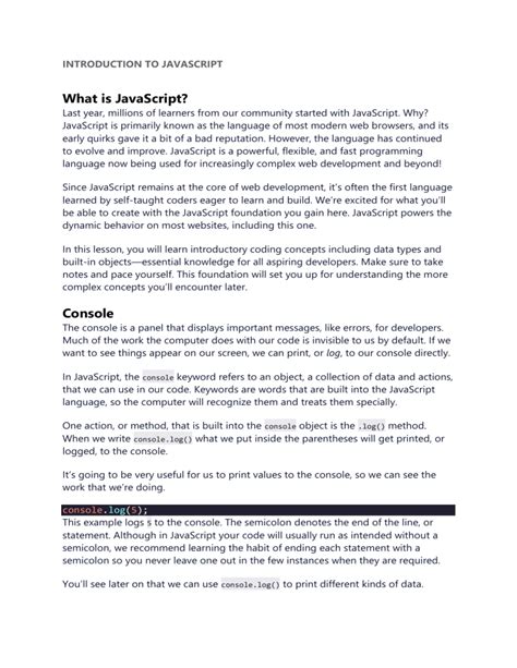 introduction to javascript