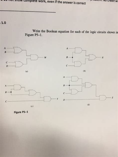 solved write the boolean equation for each of the logic
