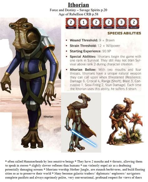 Ithorian Star Wars Race Force And Destiny Savage Spirits Rpg Star Wars Personnage Star