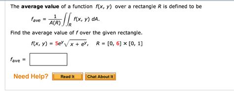 solved the average value of a function f x y over a