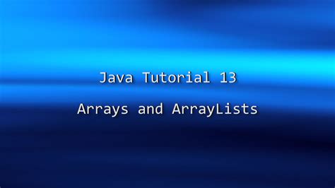 Java Tutorial 13 ArrayLists YouTube