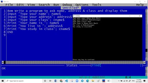 qbasic program write a program to ask name address and class and display them powerpoint tips