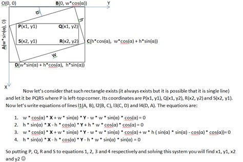 [solved] calculate largest rectangle in a rotated 9to5answer