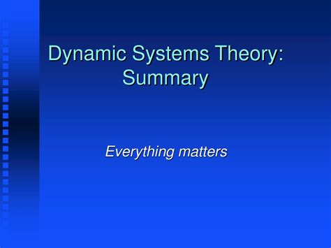 ppt dynamic systems theory powerpoint presentation id 261633