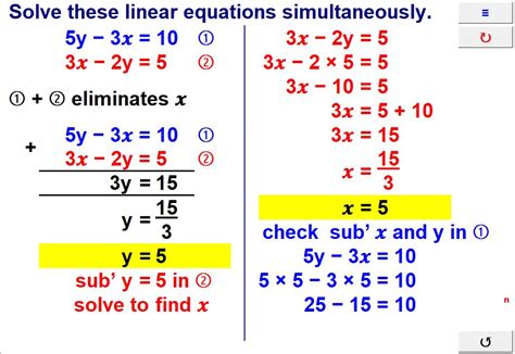 solve simultaneous equations algebraically teaching resources