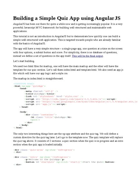 quiz app angularjs pdf angular js cascading style sheets