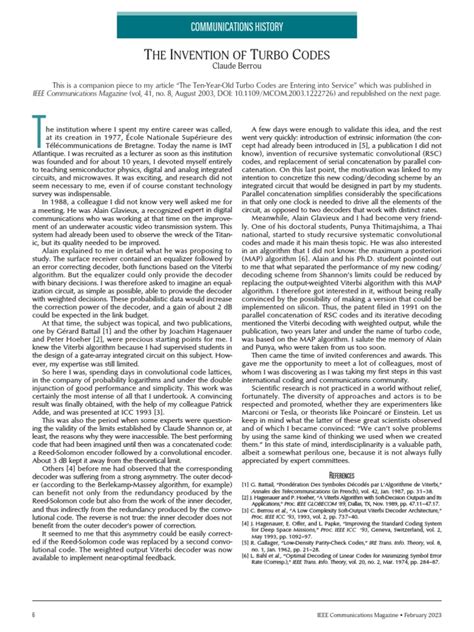 the invention of turbo codes the ten year old turbo codes are entering into service pdf