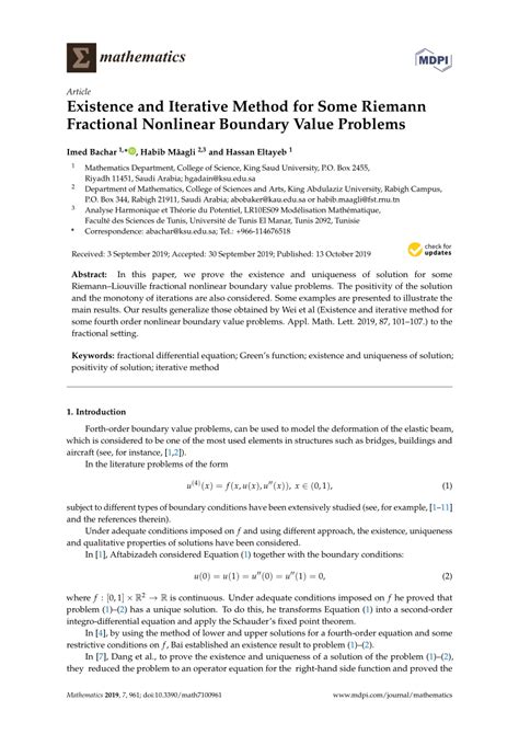 pdf existence and iterative method for some riemann fractional