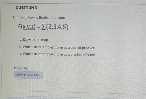 solved for the following boolean function