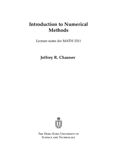 pdf introduction to numerical methods renso rojas