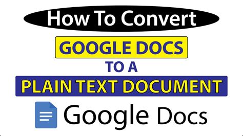 How To Convert A Google Docs File To A Plain Text Document PC YouTube
