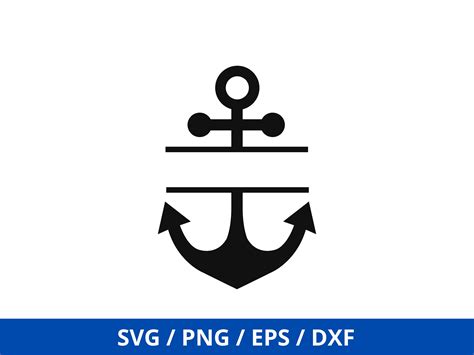 Anchor Split Name Frame SVG Split Anchor Rope SVG Monogram Etsy Australia