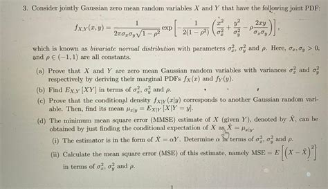 3 consider jointly gaussian zero mean random