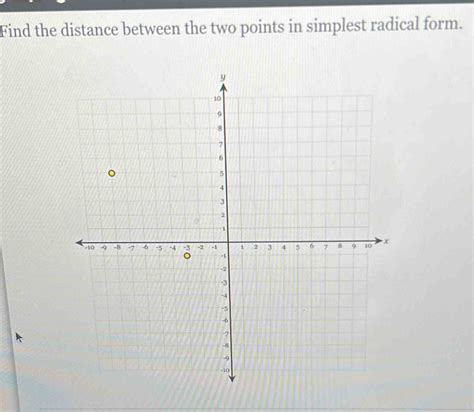 find the distance between the two points in simplest radical form [coordinate geometry]